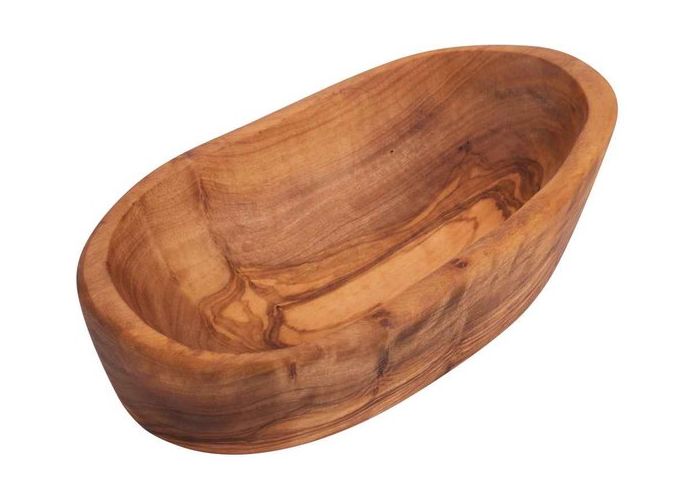 Schaal rustique olijfhout ovaal 17 cm