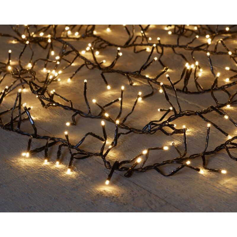2,5-3M TREECLUSTER 20M/1536LED WARM WHITE - 4M TRAFFIC CORD SCHWARZ -BI-BUI- / IP44 TRAFO ON / 8/16U